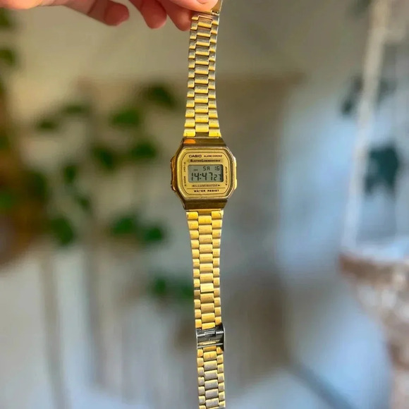 Casio | Accessories | Vintage Casio A68 Watch Gold Tone Stainless Steel ...